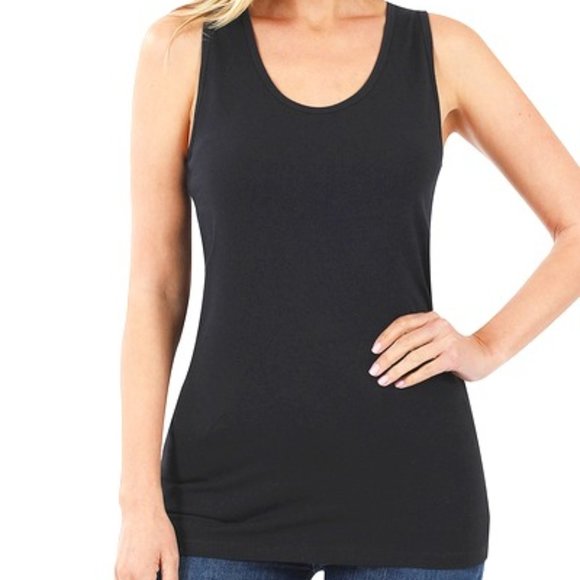 Zenana Outfitters | Tops | New Zenana Black Fitted Racerback Tank Top ...